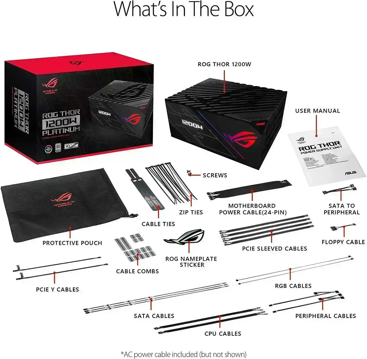 ASUS ROG Thor 1200 W Platinum Power Supply Unit with Aura ASUS ROG Thor 1200 W Platinum Power Supply Unit with Aura