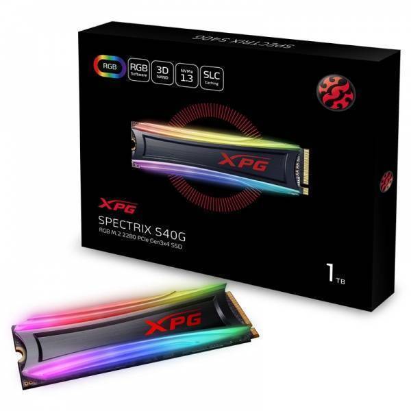XPG S40G 1TB RGB 3D NAND PCIe Gen3x4 NVMe 1.3 M.2 2280 Internal SSD ...
