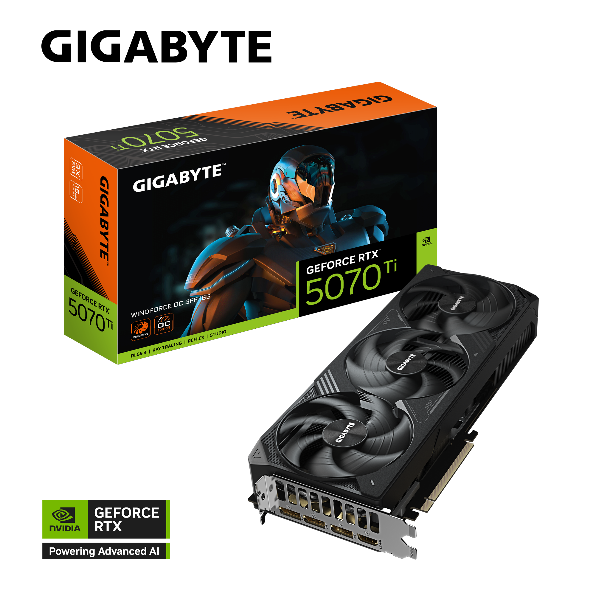 GIGABYTE GeForce RTX 5070 Ti WINDFORCE OC SFF 16G ATX Graphics Card