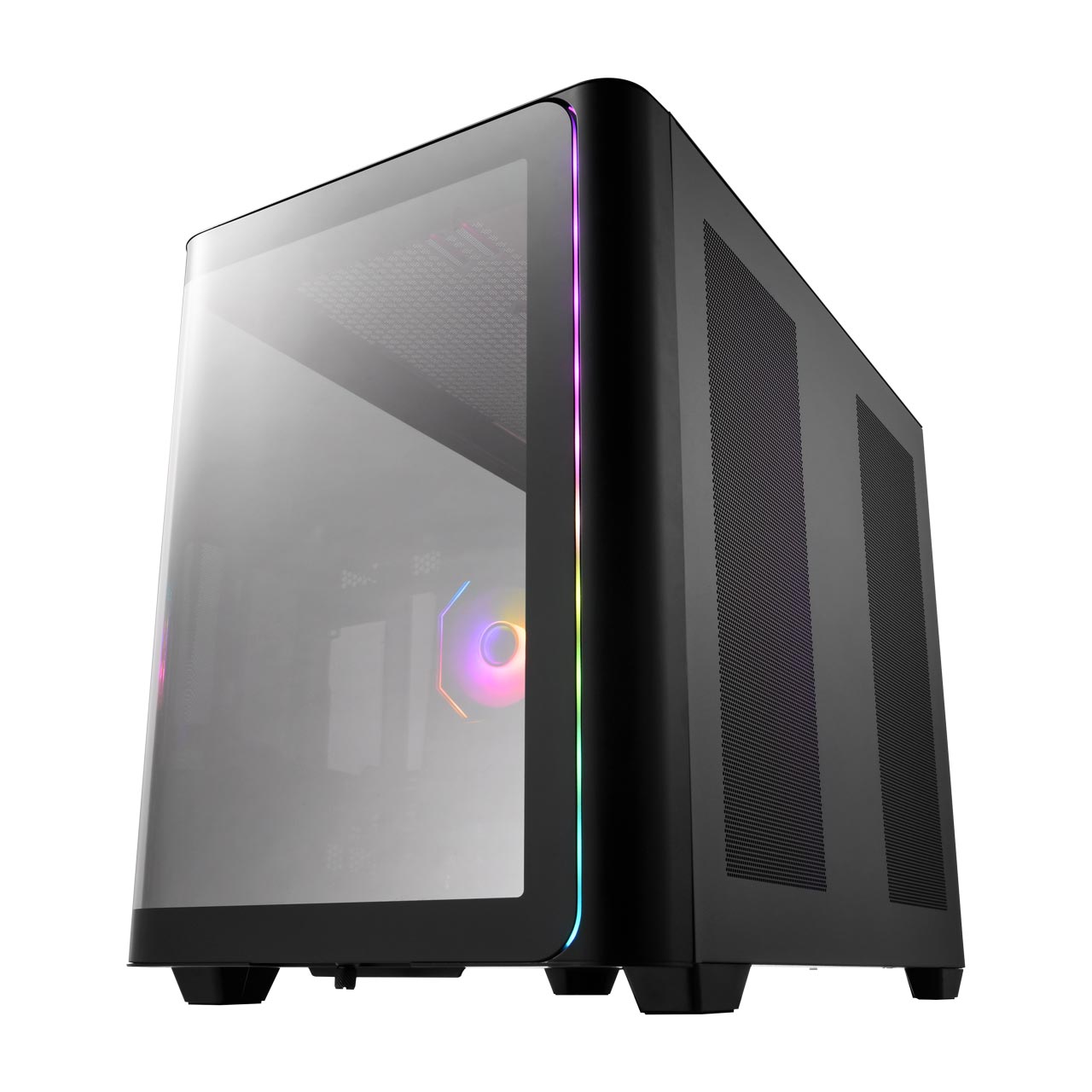 FSP M580 Black Mid Tower ATX Case, Tempered Glass Side Panel